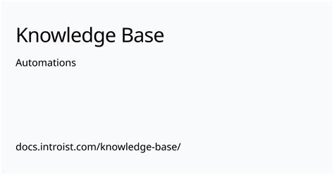 automations knowledge base