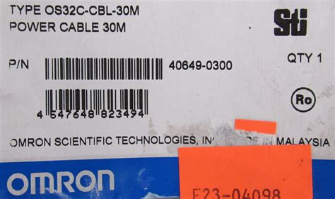New Omron 40588 0011 Safety Laser Scanner 40649 0300 Cable Os32c Bp 4m Sb Industrial Supply Inc