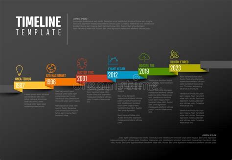 Timeline Template With Icons Stock Vector Illustration Of Position