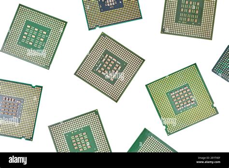 Bunch Of Cpu Central Processor Units Isolated Background Main