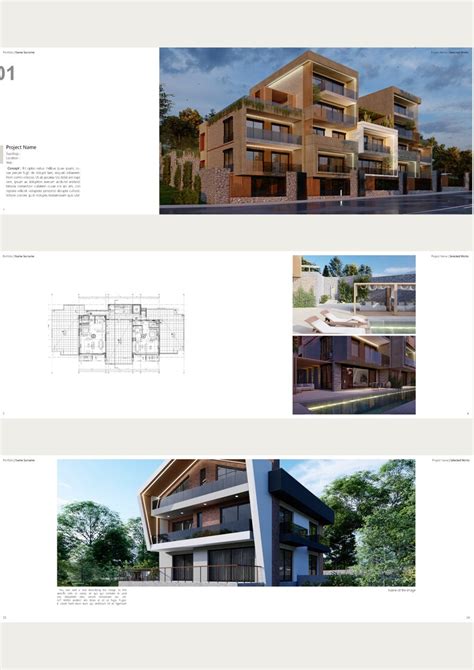 01 Minimalist Architecture Portfolio Editable Template Etsy