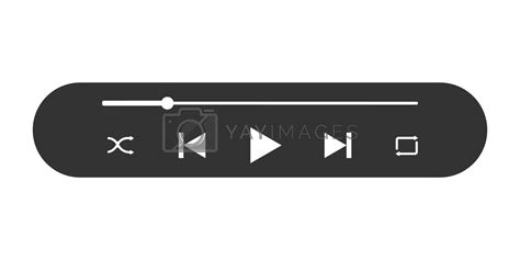 Audio Player Loading Progress Bar And Buttons Simple Mediaplayer Panel