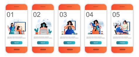 Beauty Salon Concept Onboarding Screens For Mobile App Templates Cosmetology And Hair