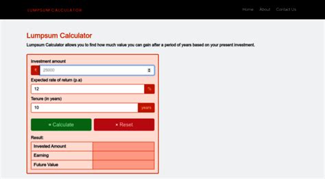 Lumpsum Calculator Lumpsum Calculator