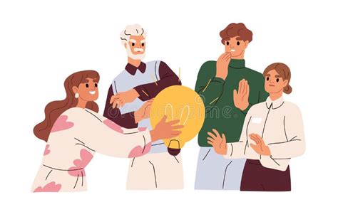 Creative Business Team And Lightbulb Work Under Brilliant Idea Brainstorming Finding Solution