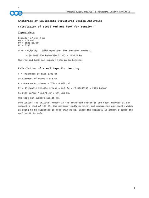 Anchorage Calculation Pdf