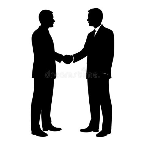 Business Handshake Silhouette Representation Of Partnership Stock