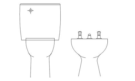 Toilet And Washbasin Design Cad Block In Autocad 2d Drawing Cad File Dwg File