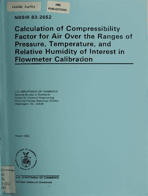 Fillable Online Nvlpubs Nist Calculation Of Compressibility Factor For