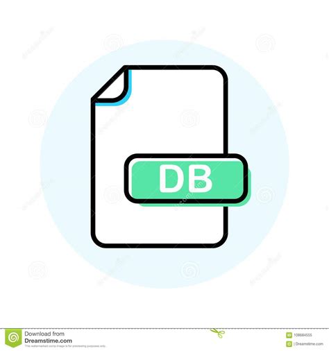 Db File Format Extension Color Line Icon Stock Vector Illustration