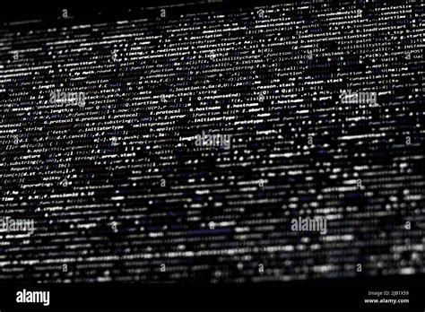 Black And White Code Background Javascript Code On Computer Screen