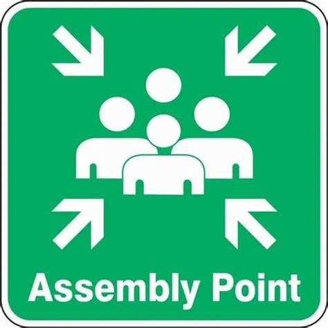Square Green Safe Assembly Area Signage For Industrial Dimension 22
