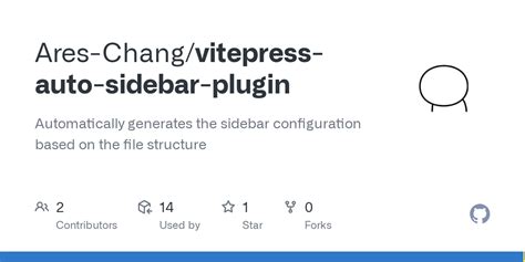 GitHub Ares Chang Vitepress Auto Sidebar Plugin Automatically