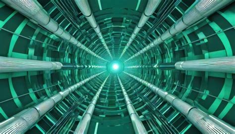 Premium Photo Serene Quantum Tunneling Abstract Wallpaper In Forest Green Sea Green And Light