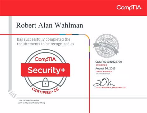 Comptia Security Ce Certificate Pdf