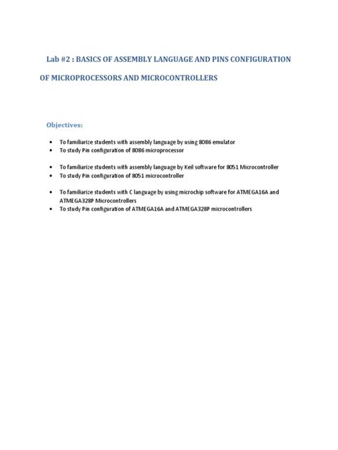 Pin Configurations And Assembly Language Basics An In Depth Look At