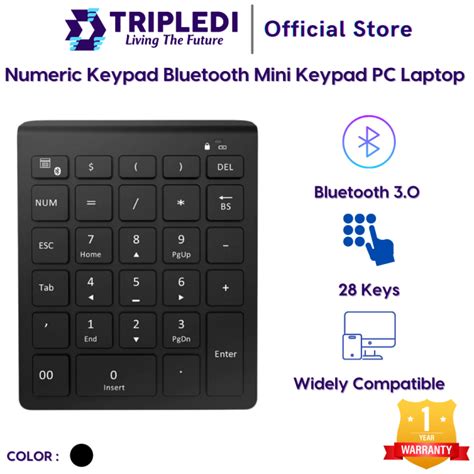 Tripledi Numeric Keyboard Bluetooth Mini Numpad Keypad 28 Keys Pc Mac Laptop Kalkulator Lazada