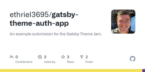 GitHub Ethriel Gatsby Theme Auth App An Example Submission For The Gatsby Theme Jam