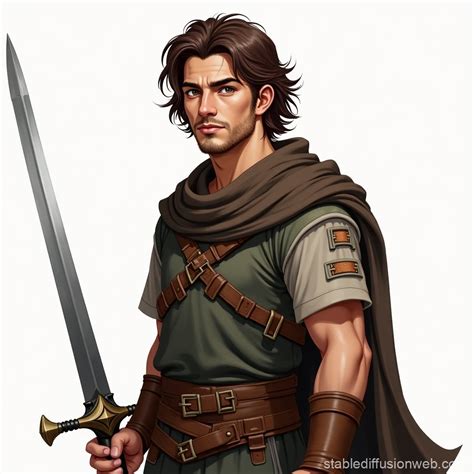 Dnd Character Design Male Human Warrior Without Armor Prompts Stable