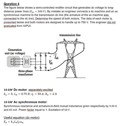 Question 4 The Figure Below Shows A Semi Controlled Rectifier Circuit That Generates Dc Voltage