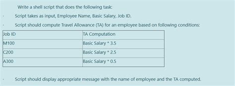 Solved Write A Shell Script That Does The Following Task