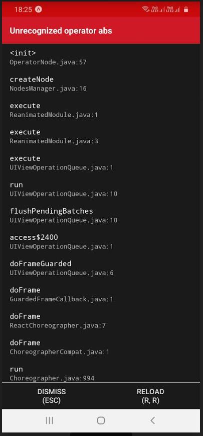 Javascript React Native Getting This Error Unrecognized Operator Abs Stack Overflow