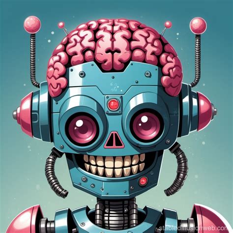 Retro Robot With Exposed Human Brain Stable Diffusion Online Retro Robot With Exposed Human Brain Stable Diffusion Online