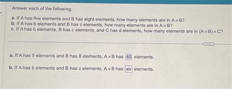 Solved Answer Each Of The Following A If A Has Five