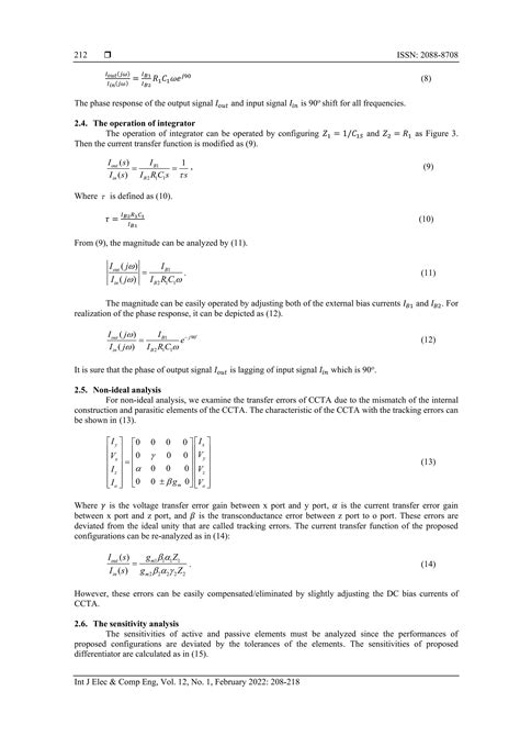 Reconfigurable Of Current Mode Differentiator And Integrator Based On Current Conveyor