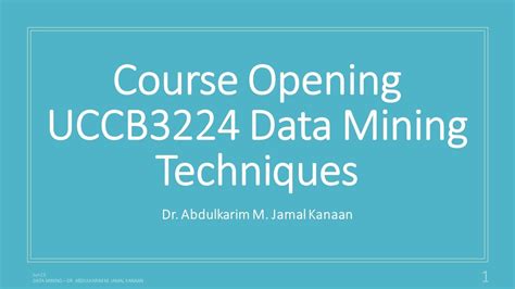 Lecture 1 Course Opening Youtube