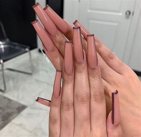 Pin By Janae Prugh On Na L Long Square Acrylic Nails Brown Acrylic