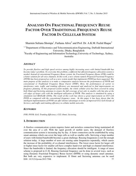 Pdf Analysis On Fractional Frequency Reuse Factor Over Traditional