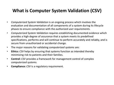Ppt Computer System Validation And Good Documentation Practices For