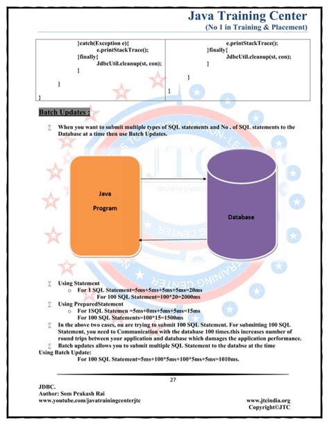 Jdbc Complete Notes By Java Training Center Som Sir Pdf Databases Computer Software And