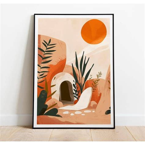 He Is Risen พิมพ์ผ้าใบที่ว่างเปล่า Tomb Wall Art พิมพ์พระเยซูศิลปะ Resurrection Boho Art He Is