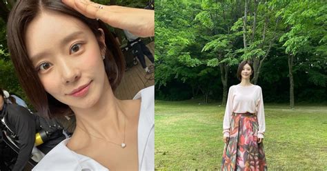 눈물의여왕 이주빈 촬영장속 공개 페미닌룩 원피스플레어스커트 라이프 뉴세이