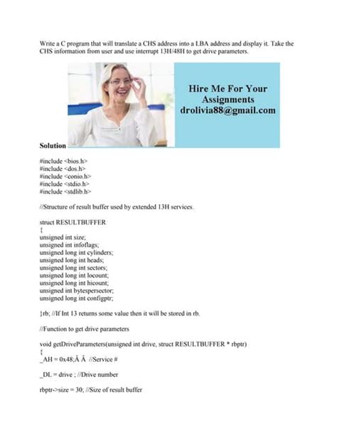 Write A C Program That Will Translate A Chs Address Into A Lba Address