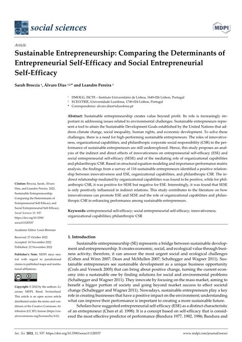 Pdf Sustainable Entrepreneurship Comparing The Determinants Of