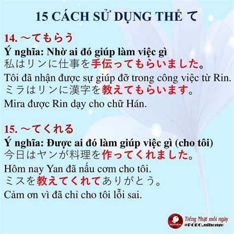 15 Cách Sử Dụng Thể て Te