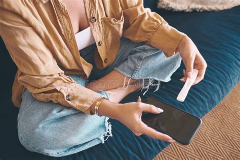 What Does It Mean When There Arent Any Lines An Unrecognisable Woman Using A Smartphone While