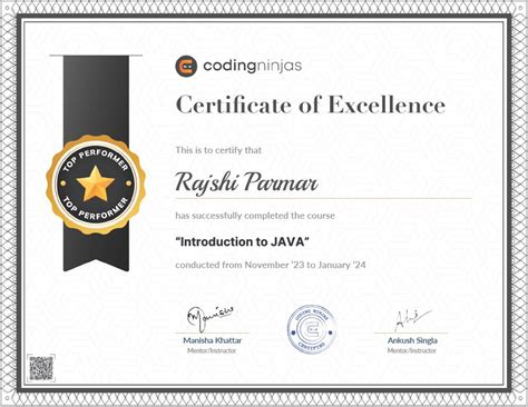 Parmar Rajshi On Linkedin Codingninjas Certification Careerdevelopment Javadevelopment Java