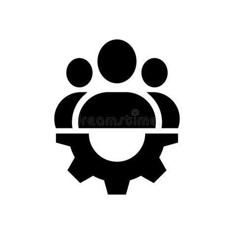 People Group Avatar With Gear Icon Management Team Teamwork Development Concept Stock Vector