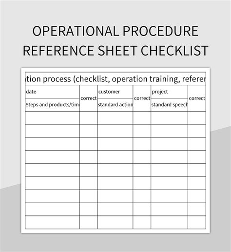 Operational Checklist Template