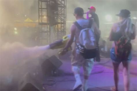 Rapper Chucky Chuck Blasts Crowd With Weed Leaf Blowers