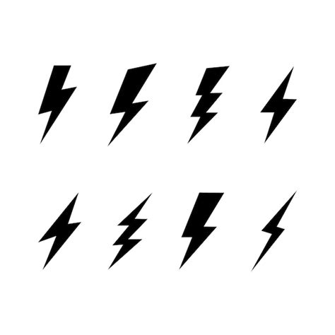 Premium Vector Set Of Lightning Bolt Icons Lightning Bolt Lightning Flash Icon Set Simple