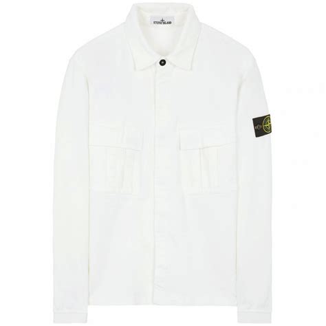 Stone Island 22fw 와펜 포켓 셔츠자켓 화이트 771511305 V0001
