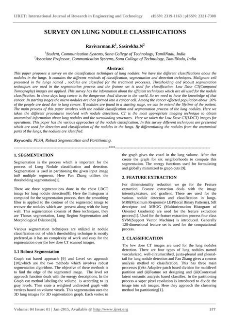 Pdf Survey On Lung Nodule Classifications Dokumen Tips