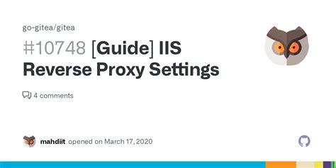 Guide Iis Reverse Proxy Settings · Issue 10748 · Go Giteagitea · Github
