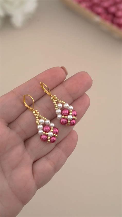 Pearl Beads Earring Design How To Make Beautiful Earrings With Beads Pearl Jewelry Making At