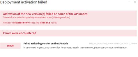 Got Warning Deployment Is Incomplete On An API Node Dataiku Community
